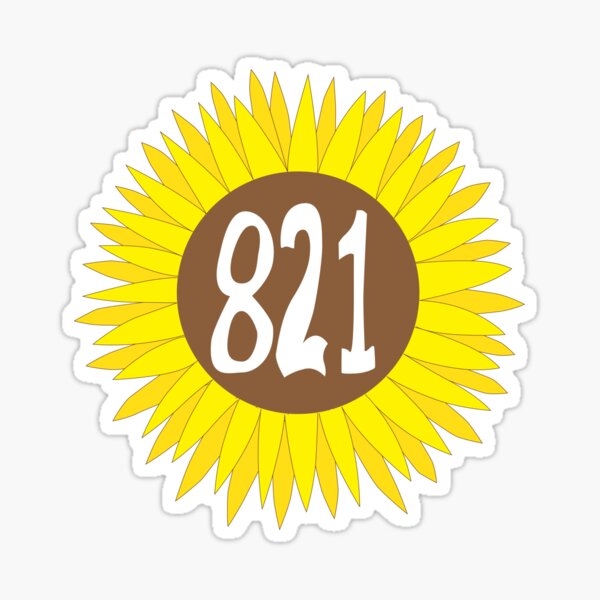 "Hand Drawn South Carolina Sunflower 821 Area Code" Sticker for Sale by ...