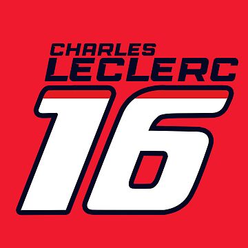 "Charles Leclerc #16 Number Logo" Sticker for Sale by ZeroGFX | Redbubble