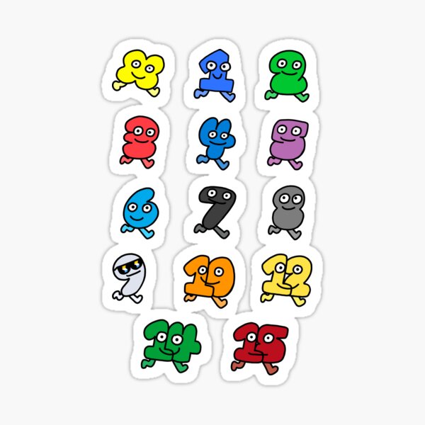 "All Algebralien Pack BFDI (Armless Ver.)" Sticker for Sale by MsBonnie ...