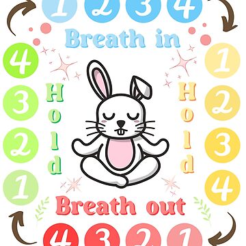 "Square Breathing - Therapy Tool - Meditating Bunny" Sticker for Sale ...