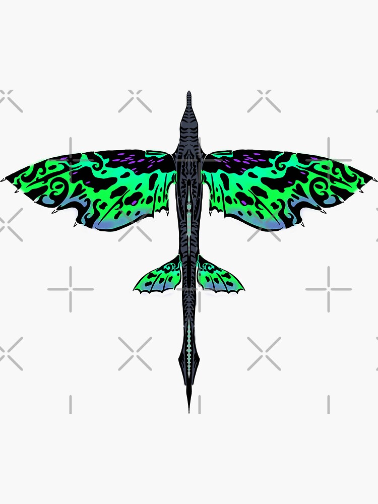 "Skim wing tribal Green version" Sticker for Sale by Artsydragongal ...