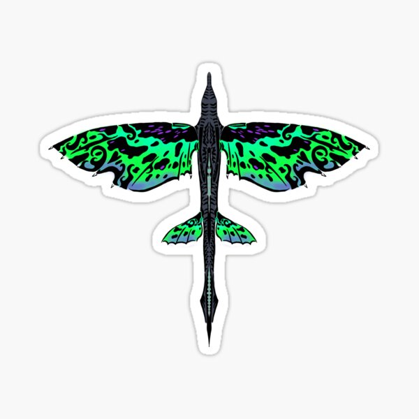 "Skim wing tribal Green version" Sticker for Sale by Artsydragongal ...
