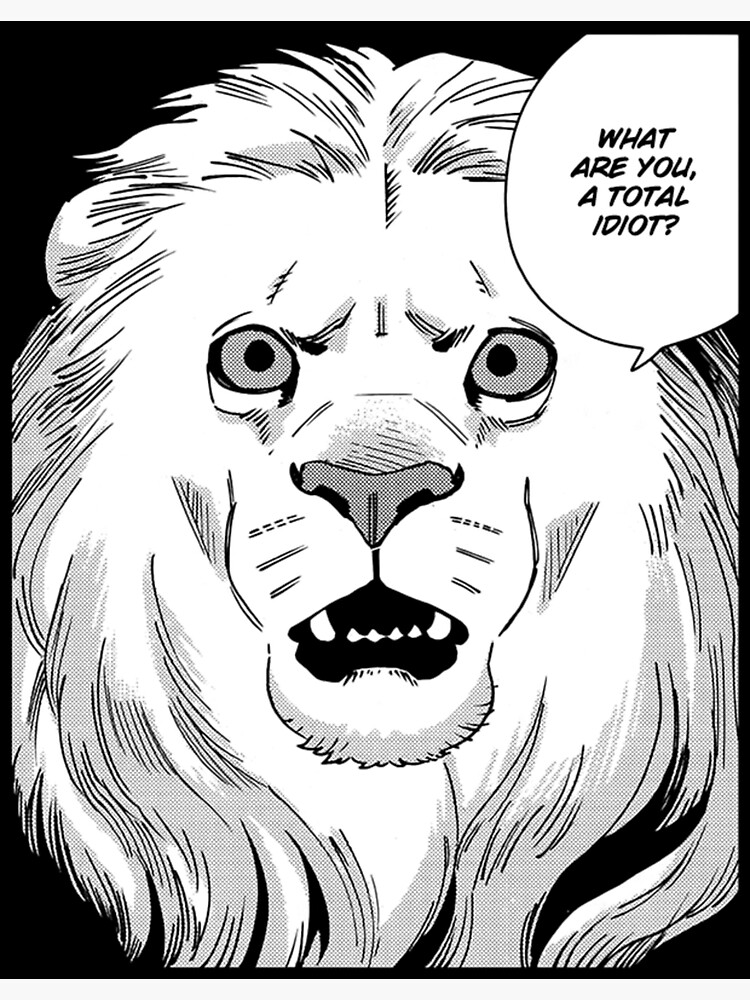 "Dungeon Meshi Winged Lion Meme" Sticker for Sale by cow-goes-moo ...