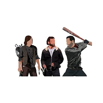 "Daryl, Rick and Negan " Sticker for Sale by islaramsey19 | Redbubble