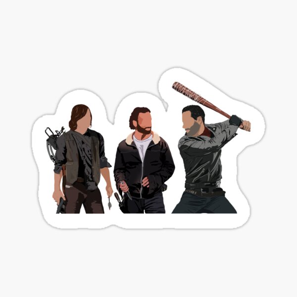"Daryl, Rick and Negan " Sticker for Sale by islaramsey19 | Redbubble