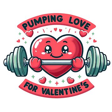 "Muscle Heart Valentine" Sticker for Sale by creativechaster | Redbubble
