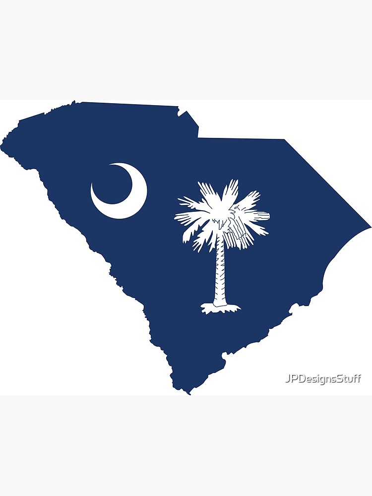 "South Carolina State Outline with Flag" Poster for Sale by ...