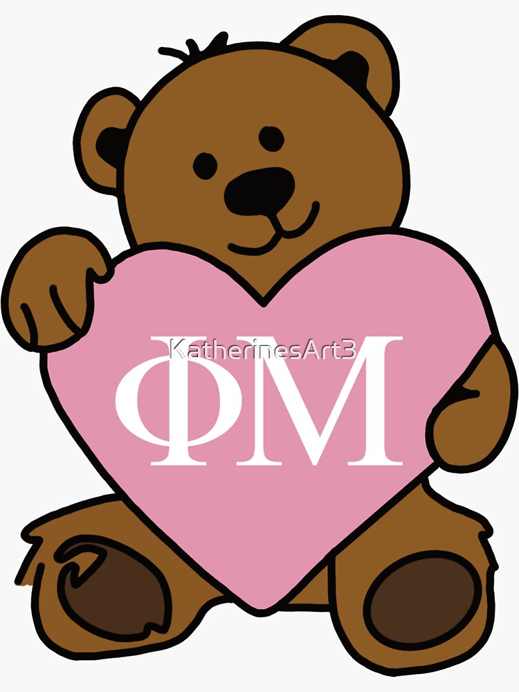 "Phi Mu Teddy Bear" Sticker for Sale by KatherinesArt3 | Redbubble
