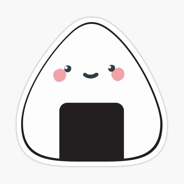 "Cute Japanese Onigiri Rice Ball" Sticker for Sale by elunemori | Redbubble