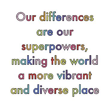 "Our Differences, Our Superpowers (Pastel Rainbow Version)" Sticker for ...