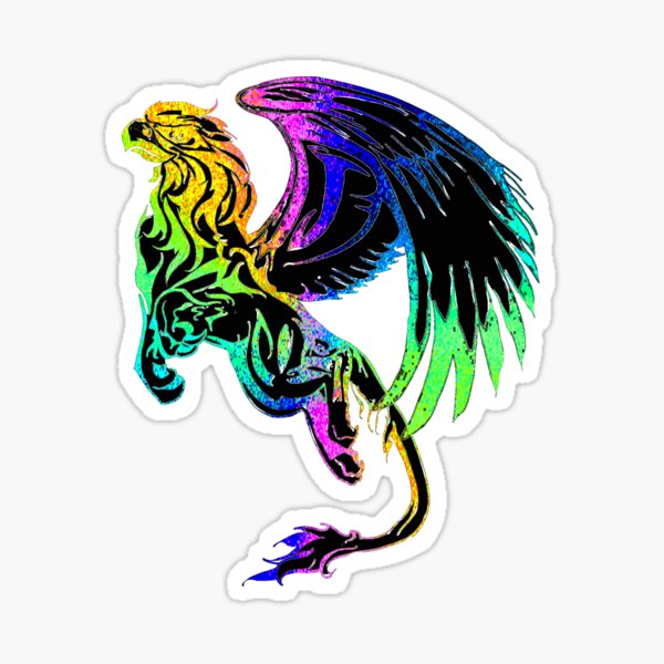 "Technicolored Griffin" Sticker for Sale by Riccivela | Redbubble