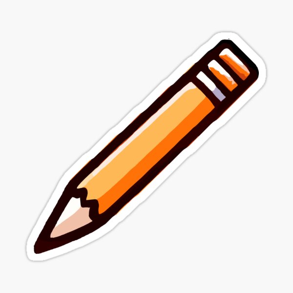 "Cute Pencil Daily Sticker" Sticker for Sale by Black Bunny | Redbubble