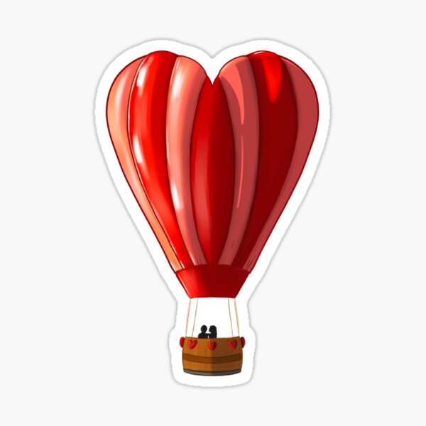 "Valentine's day hot air balloon" Sticker for Sale by Pafart | Redbubble