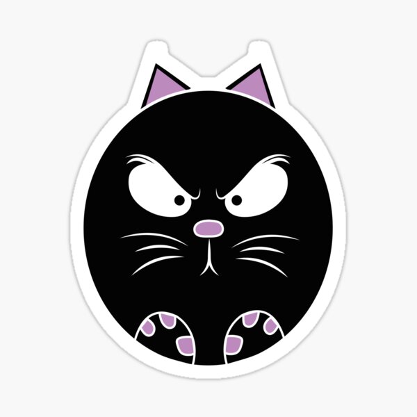 "angry funny cat face cartoon" Sticker for Sale by YoshiArtDesign ...