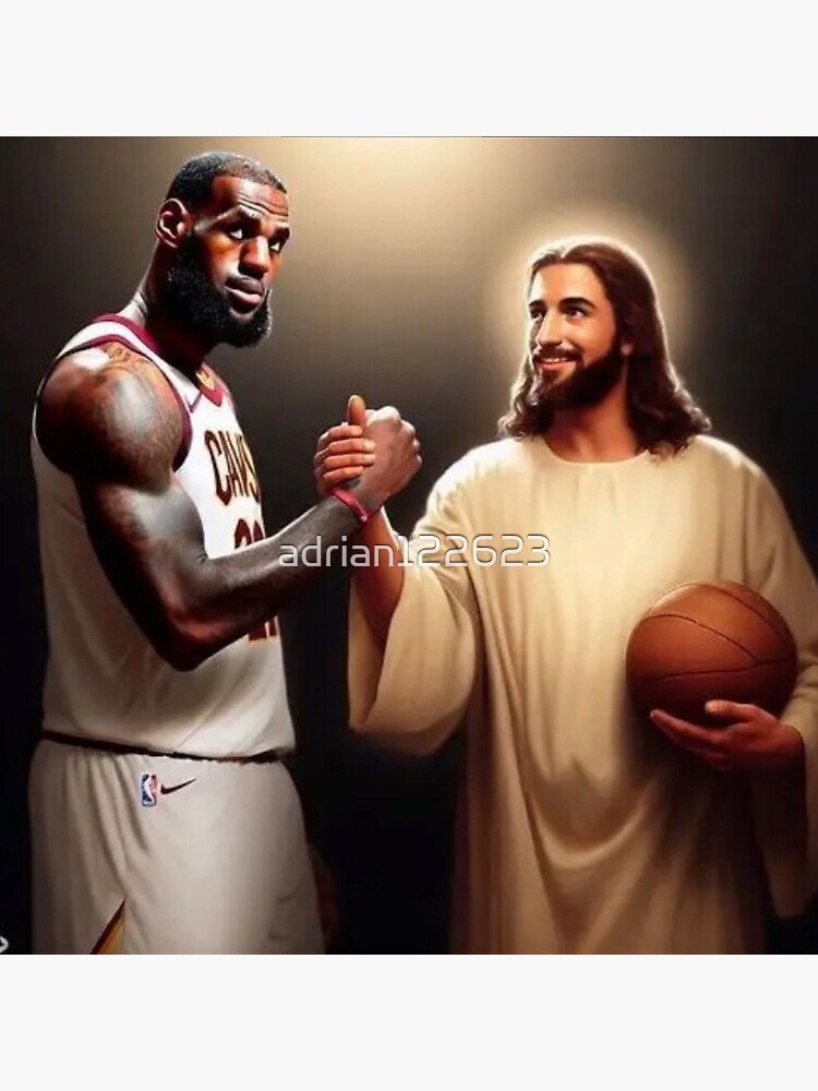 "Lebron James + Jesus " Pillow for Sale by adrian122623 | Redbubble
