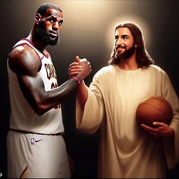 "Lebron James + Jesus " Poster for Sale by adrian122623 | Redbubble