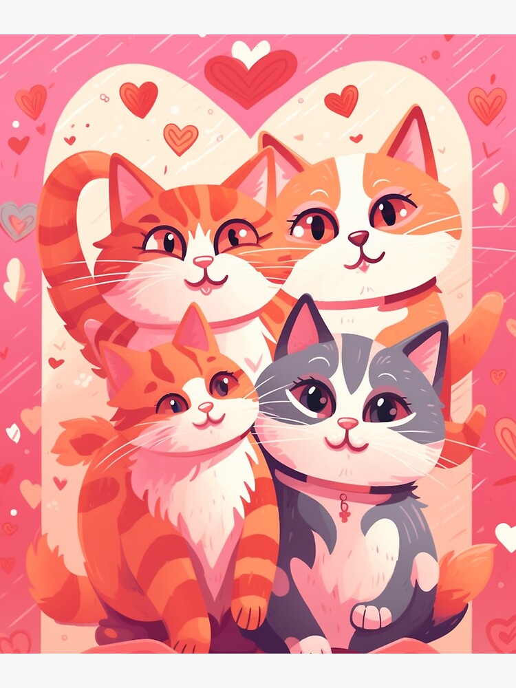 "Wishing you a Pawsitively Happy Meowentines Day!" Poster for Sale by ...