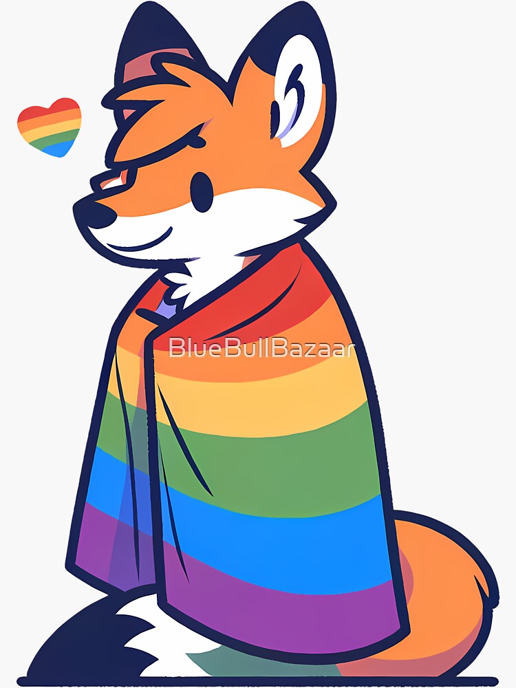 "Comfy Womfy Furry Pride Fox LGBTQ Rainbow" Sticker for Sale by ...