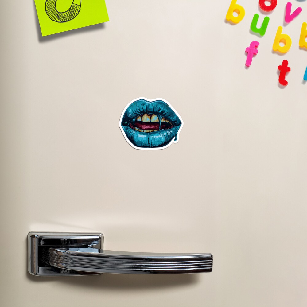 "Freaky Blue Lips" Sticker for Sale by FreakyVinyls | Redbubble