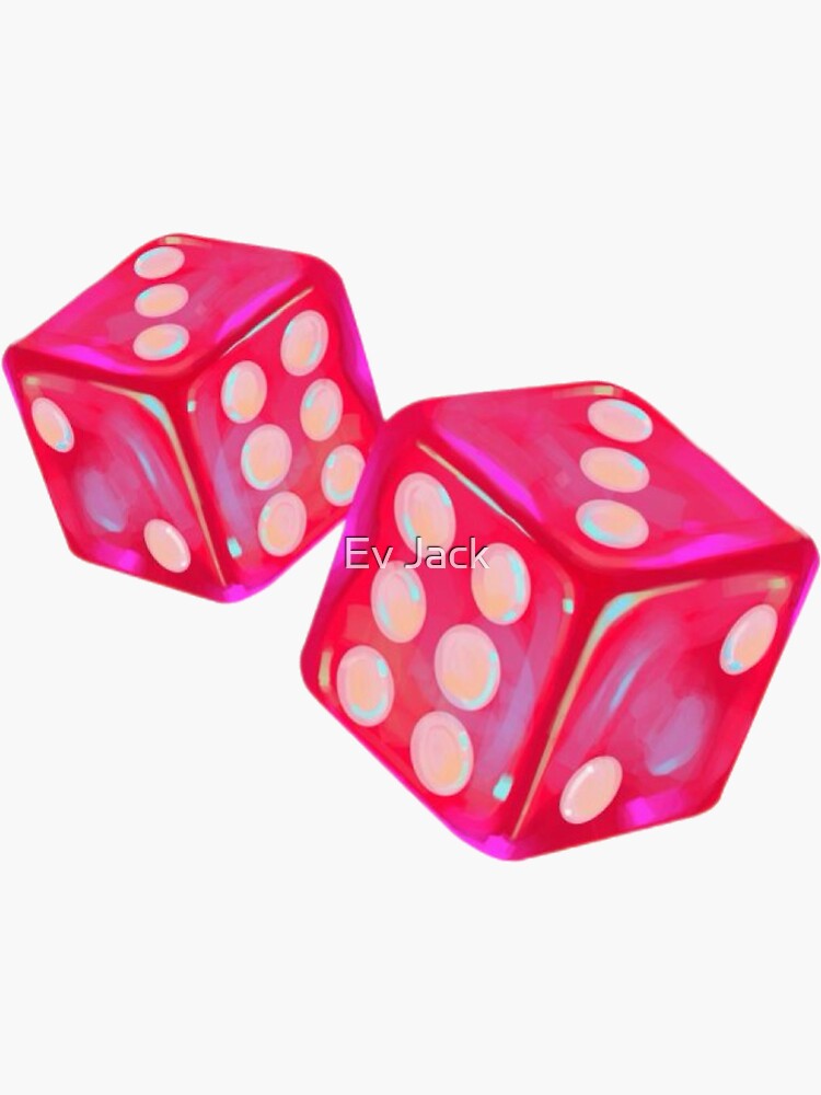 "Pink Dice" Sticker for Sale by Evelyngjackson | Redbubble