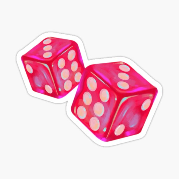 "Pink Dice" Sticker for Sale by Evelyngjackson | Redbubble