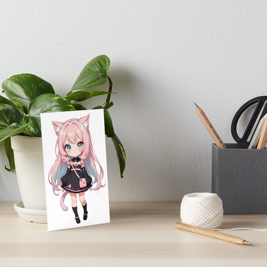 "Kawaii Pastel Chibi Anime Cat Girl" Sticker for Sale by NekoPixels ...