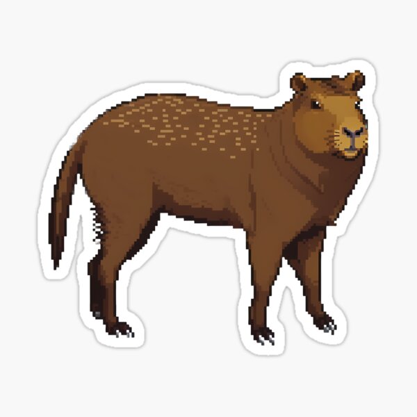 "Pixelated Capybara" Sticker by Personafic | Redbubble