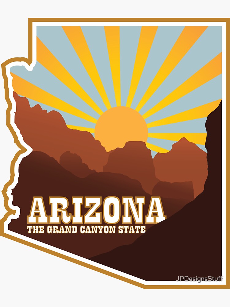 "Arizona - The Grand Canyon State Badge" Sticker for Sale by ...