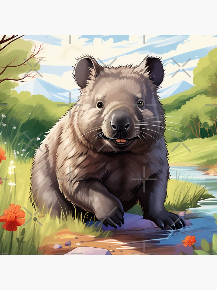 "Wombat" Sticker for Sale by PierreAlbijanic | Redbubble