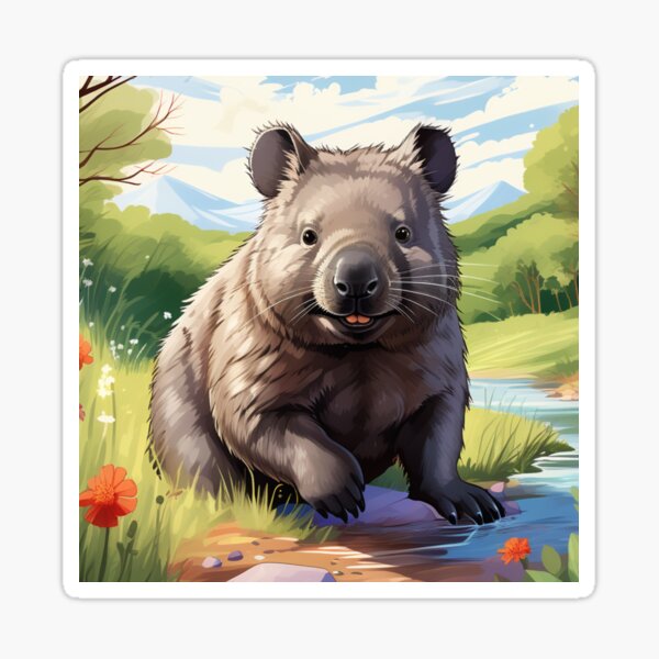 "Wombat" Sticker for Sale by PierreAlbijanic | Redbubble