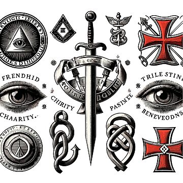"Knights of Pythias Symbols - Fraternity and Unity v3" Sticker for Sale ...