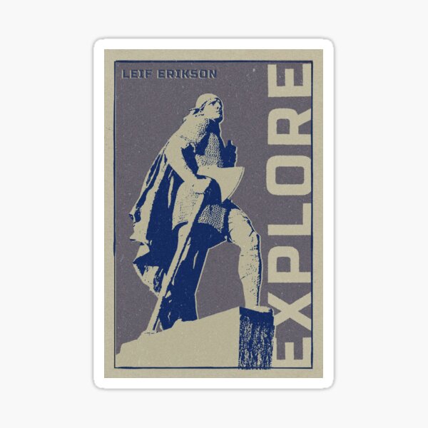 "Leif Erikson Explorer " Sticker for Sale by Loopyful | Redbubble