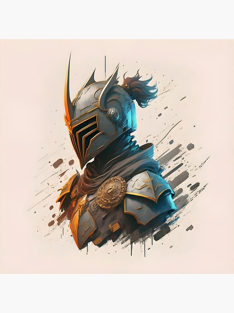 "Grunge Knight: Elegant Dark Fantasy Art" Sticker for Sale by ...