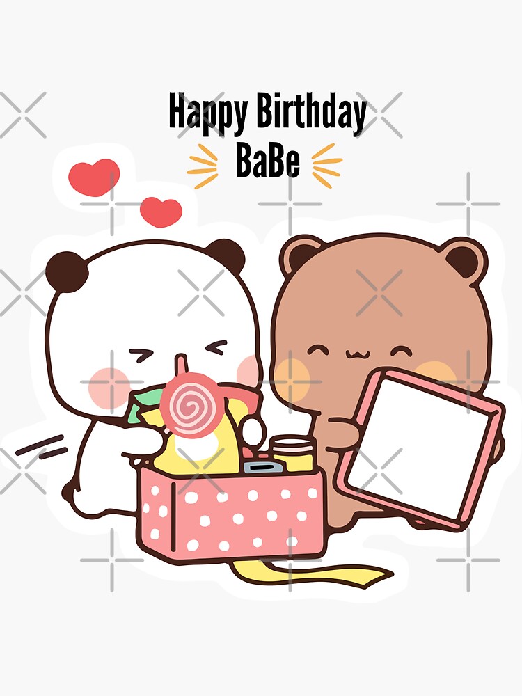 "Happy Birthday from DuDu Bear and BuBu Panda ️" Sticker for Sale by ...