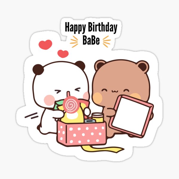 "Happy Birthday from DuDu Bear and BuBu Panda ️" Sticker for Sale by ...