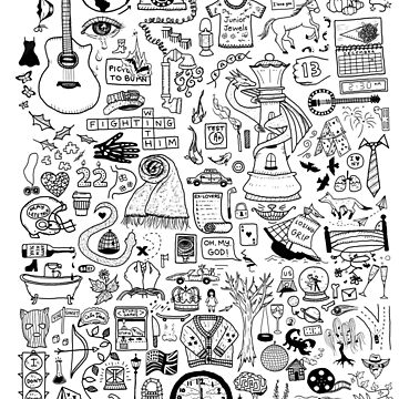 "Taylor Swift Eras Tour Doodles" Sticker for Sale by oscillatingsine ...