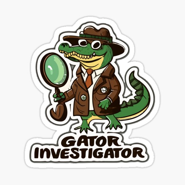 "Gator Investigator Noir Detective Design" Sticker for Sale by NiftyWrx ...
