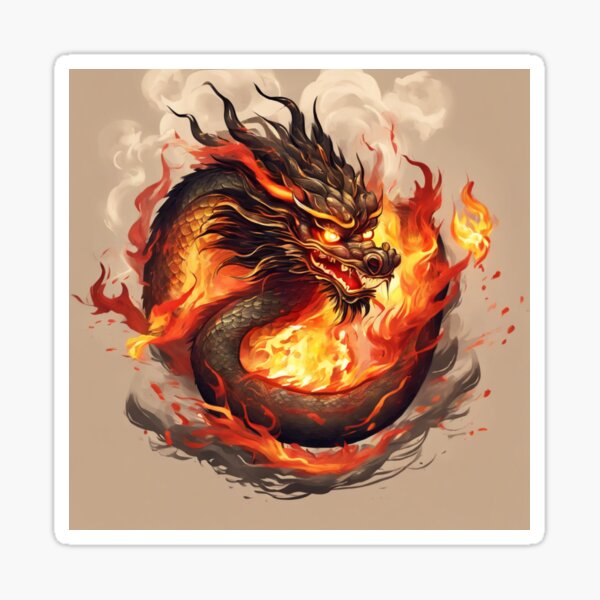 "Flames of the Celestial Serpent: A Chinese Dragon's Dance in the Fire ...