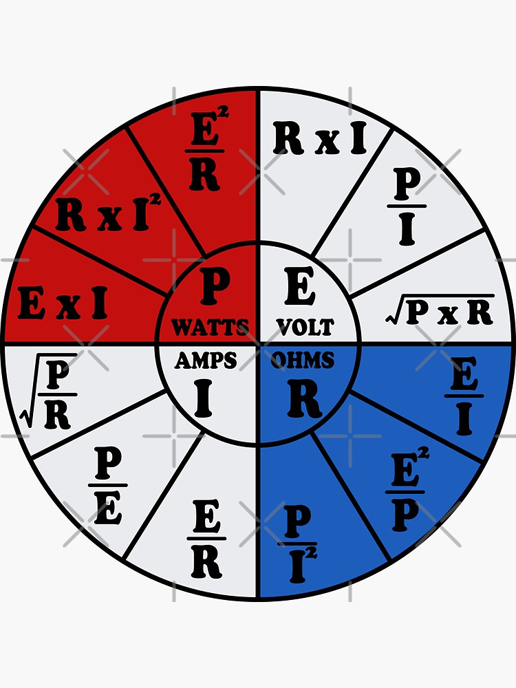"Ohms Wheel Electrician Math formulas - Ohms Law" Sticker for Sale by ScienceCorner | Redbubble