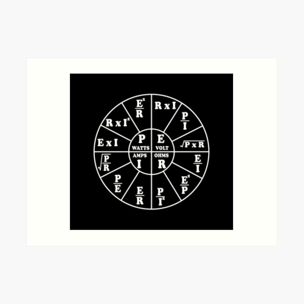 "Ohms Wheel Electrician Math formulas - Ohms Law" Art Print for Sale by ...