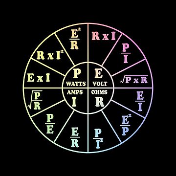 "Ohms Wheel Electrician Math formulas - Ohms Law" Sticker for Sale by ScienceCorner | Redbubble