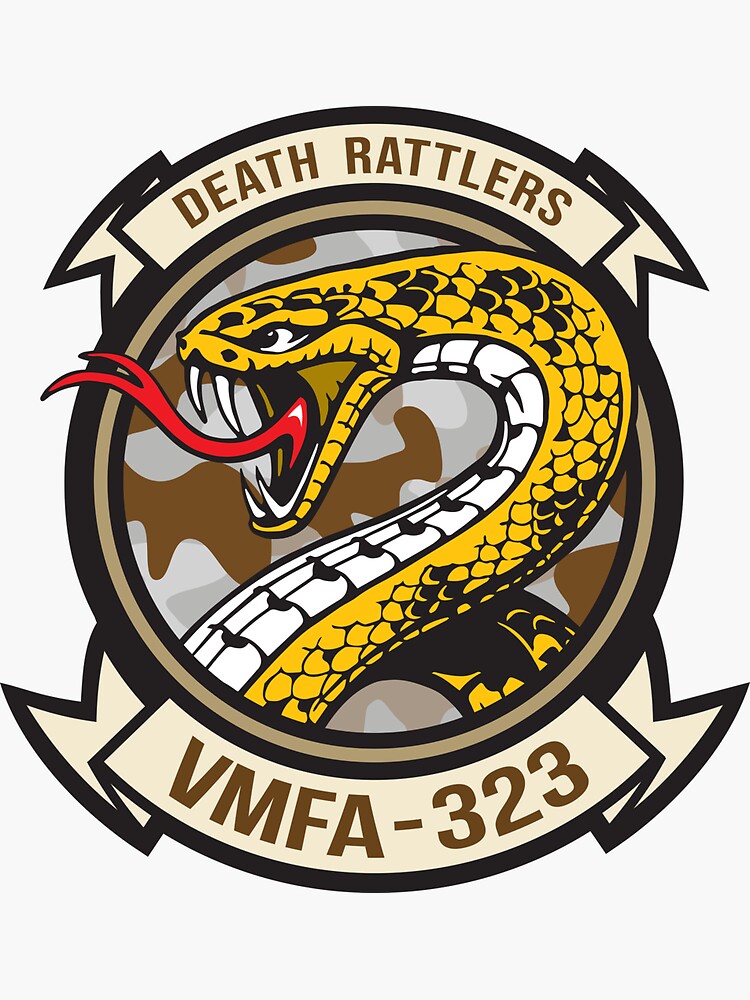 "VMFA-323 Death Rattlers (updated)" Sticker for Sale by ahhgooosta ...