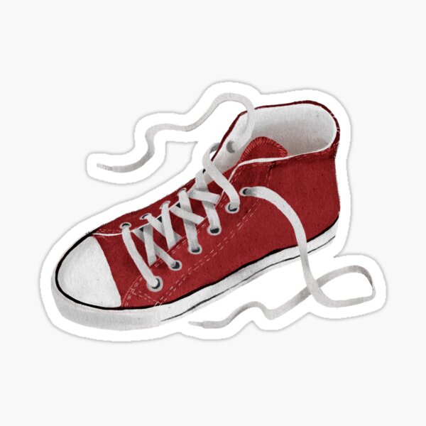 "Hand drawn high top red classic Converse " Sticker for Sale by ...