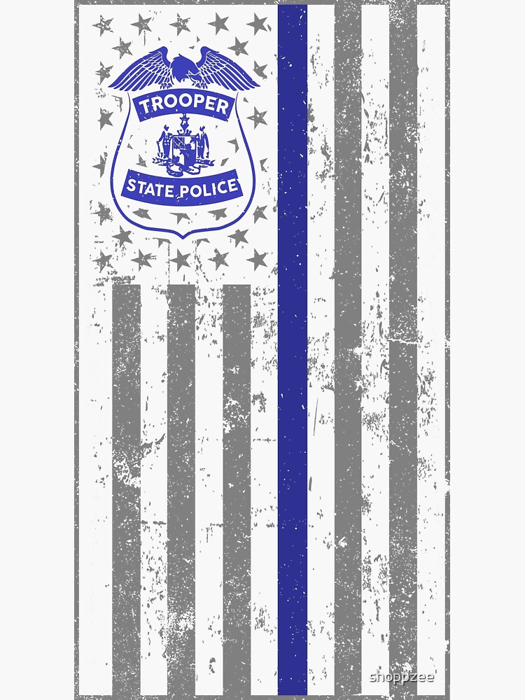 "State Trooper Thin Blue Line Flag" Sticker for Sale by shoppzee ...