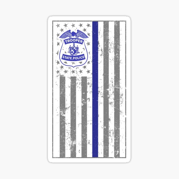 "State Trooper Thin Blue Line Flag" Sticker for Sale by shoppzee ...