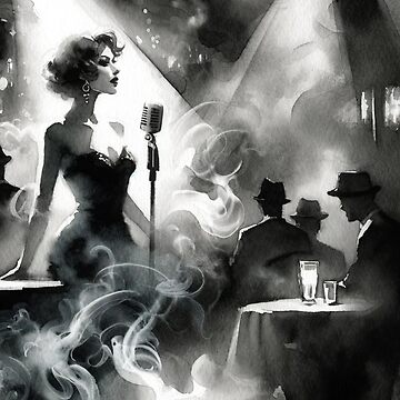 "Noir Vintage Jazz Singer in a Smoky Bar" Poster for Sale by ...