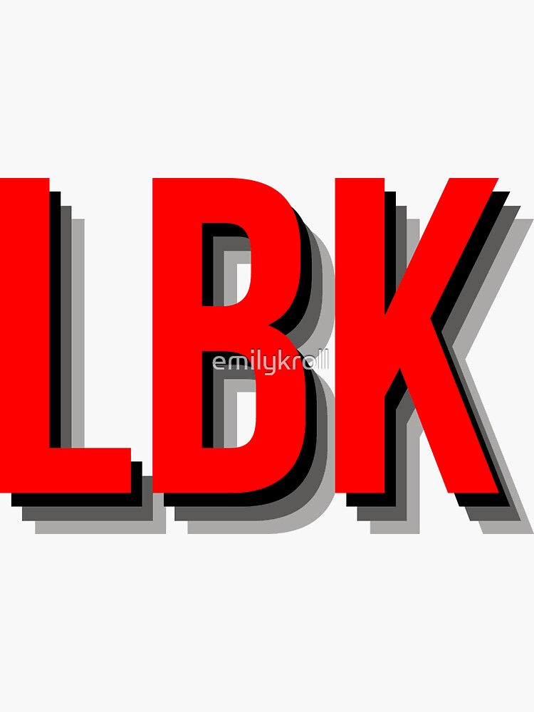 "LBK" Sticker for Sale by emilykroll | Redbubble