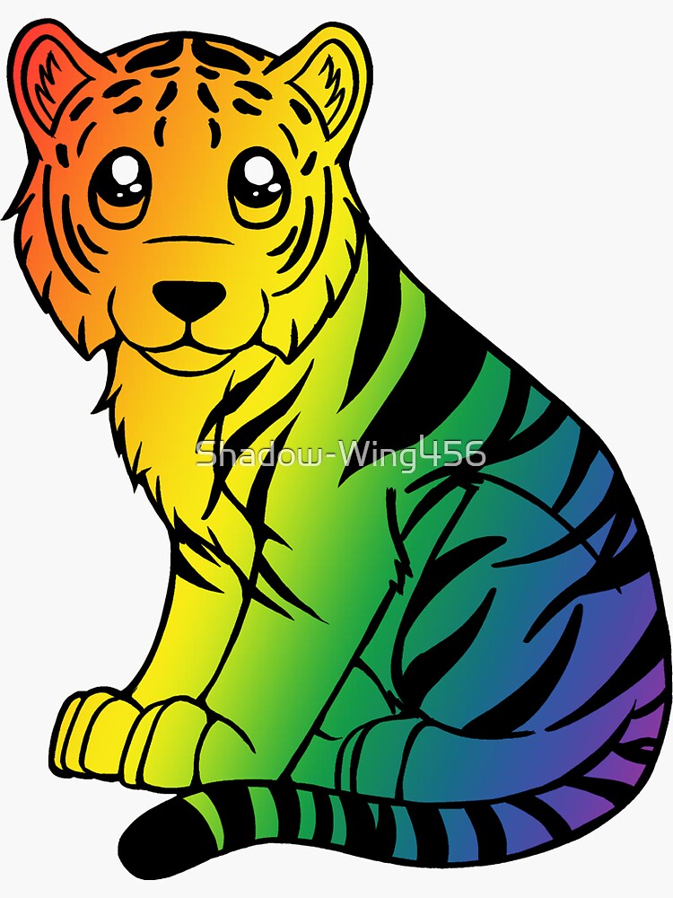"Chibi Rainbow Tiger" Sticker for Sale by Shadow-Wing456 | Redbubble