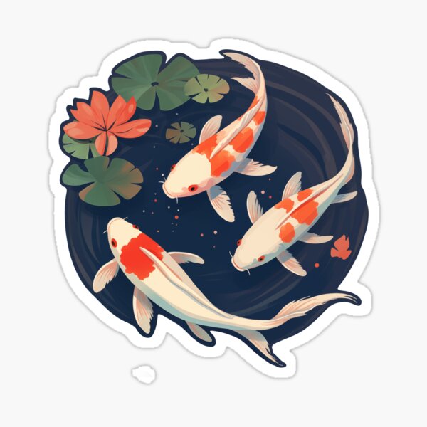"Aesthetic Kawaii Koi Fish Pond" Sticker for Sale by koalatyculture ...