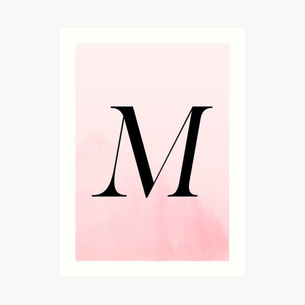 "Pink Watercolour Letter M Design" Art Print for Sale by MandyKhunkhuna ...